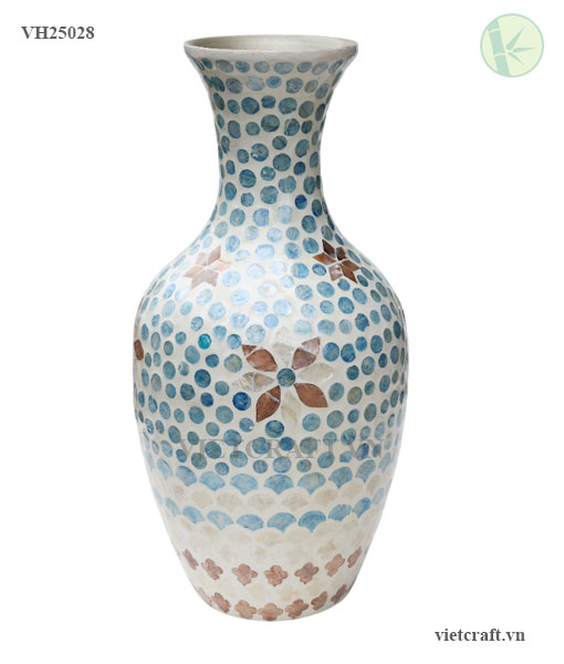 Decorative Vase Made of Spun Bamboo with Mother of Pearl Inlay ...