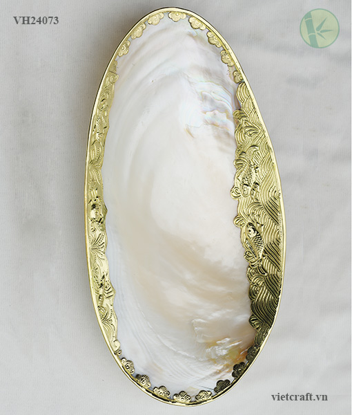 Mother of Pearl Dish Vietnam – Handmade Polished Seashell Dish with ...